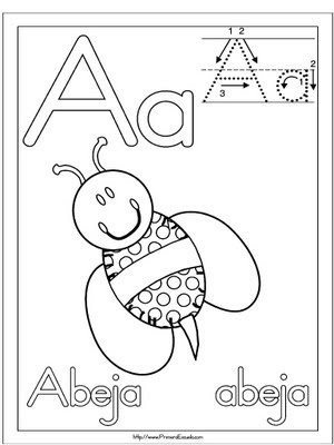 FICHAS DE LECTO-ESCRITURA PARA NIÑOS - LA LETRA A (ABEJA) : FICHAS PARA ...